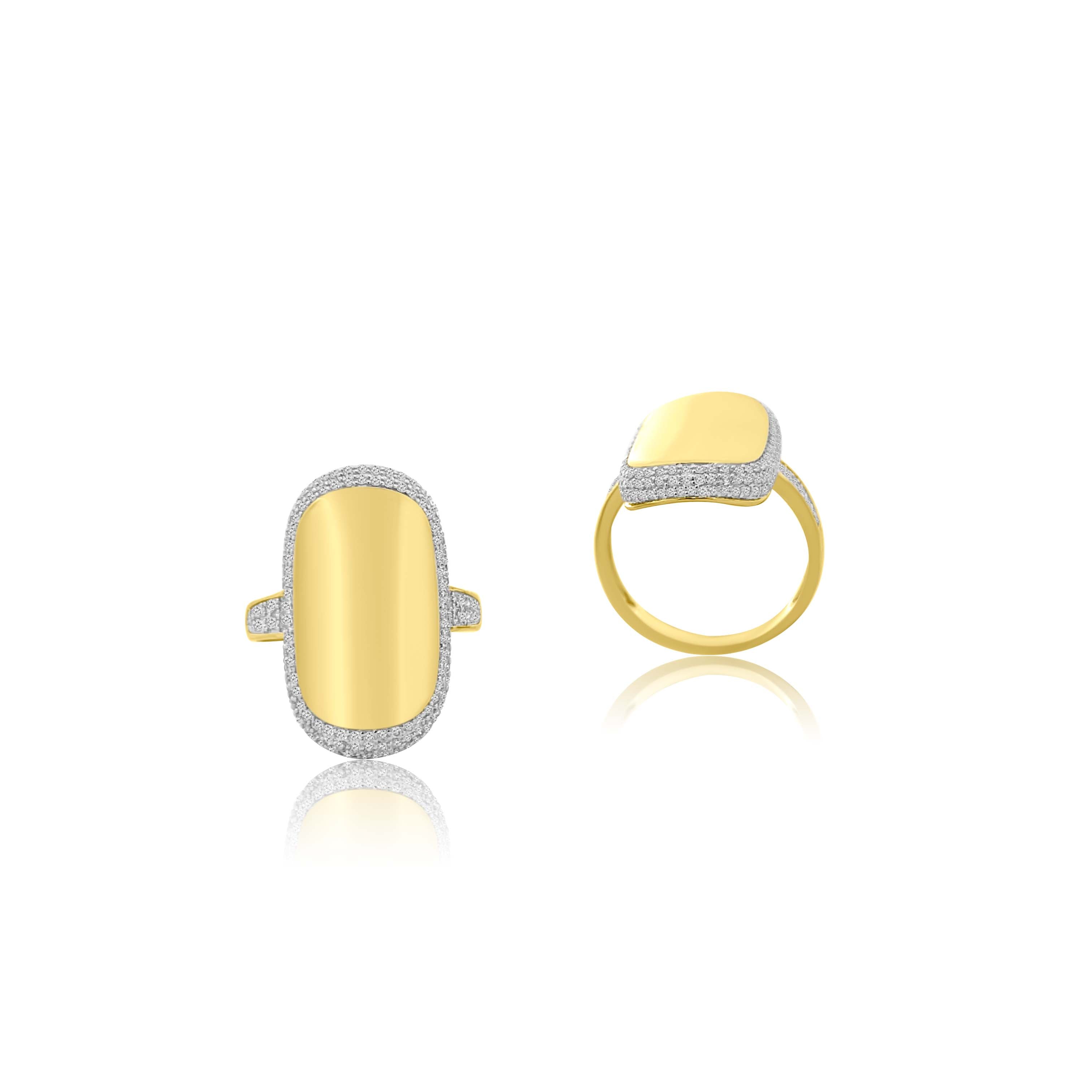 Pave Shield Ring – Milliard Diamond Concierge