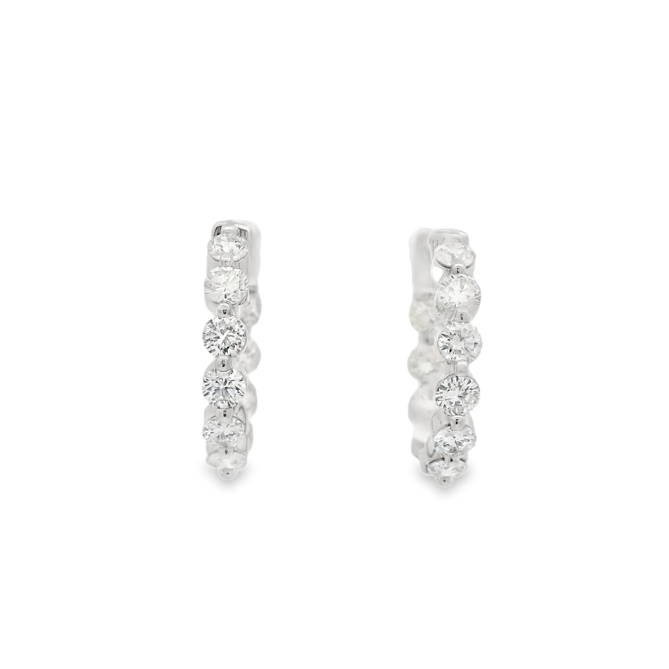 Small Single Prong In + Out Diamond Hoops – Milliard Diamond Concierge