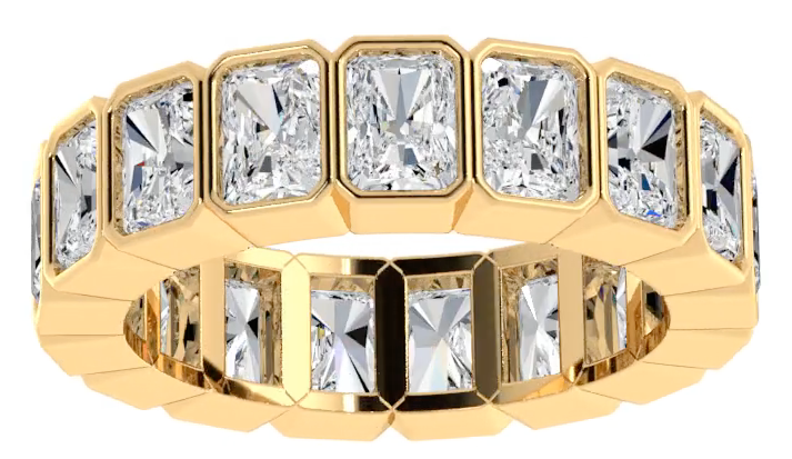 Radiant Bezel Set Eternity Band – Milliard Diamond Concierge